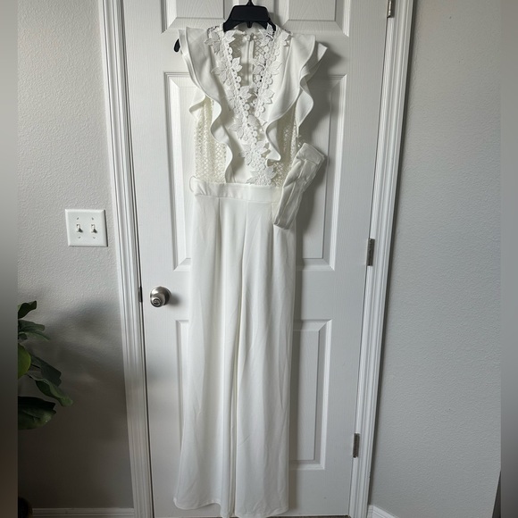 Fashion Nova | Pants & Jumpsuits | Fn Extraordinary Elegance Jumpsuit White | Poshmark